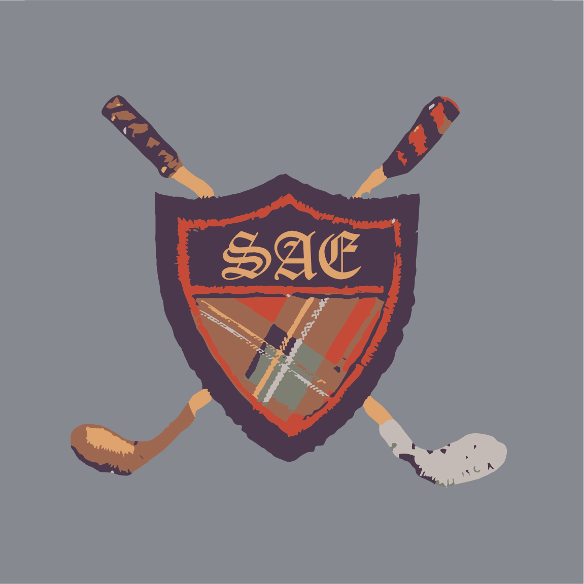Sigma Alpha Epsilon Shield and Crossed Golf Clubs PR Polo | Fresh Prints