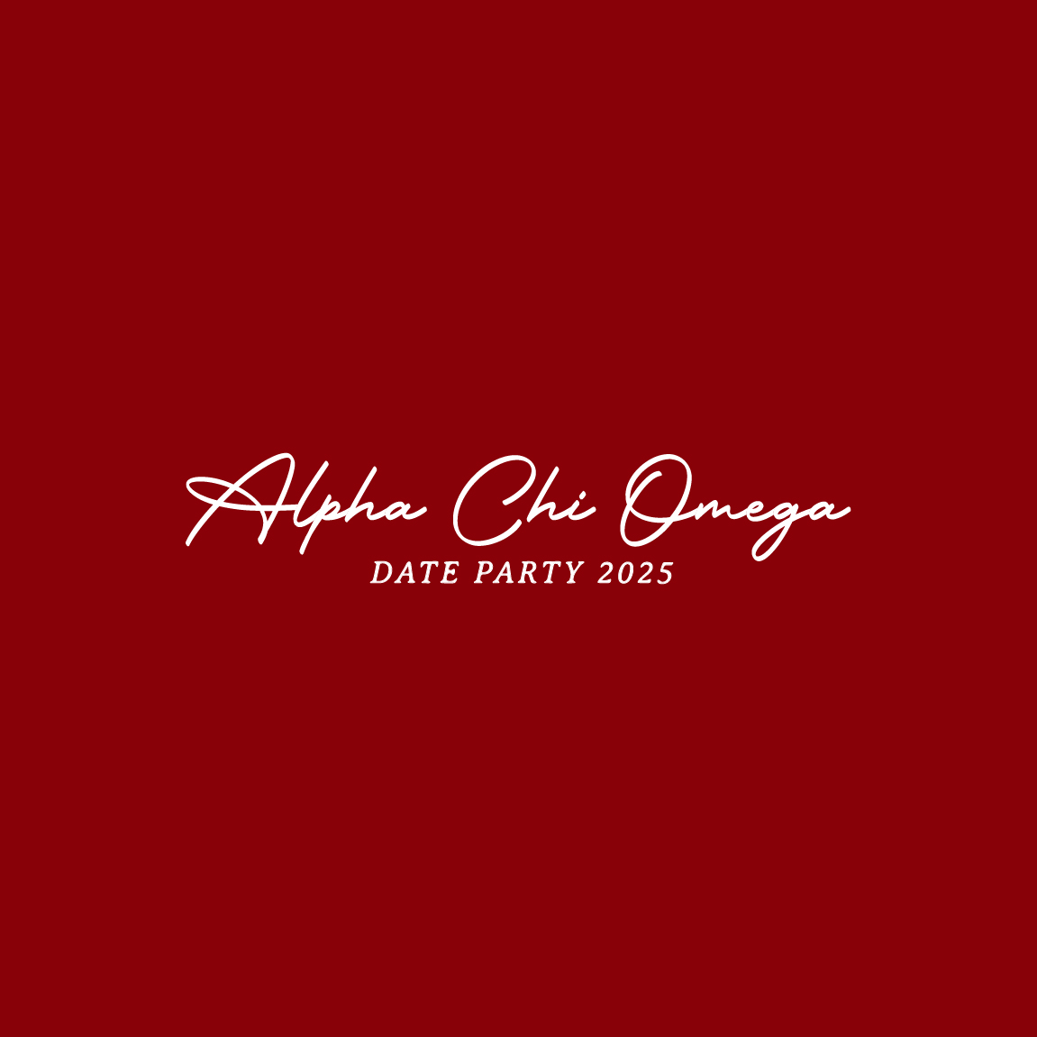 Alpha Chi Omega Script Font Date Party Tank | Fresh Prints